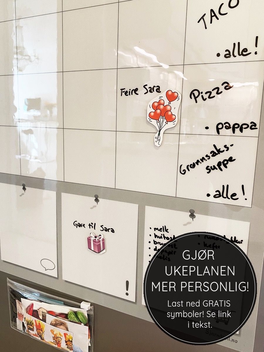 Stor magnetisk ukeplan - Ukeplanlegger for din familie - Sjarmtroll.no