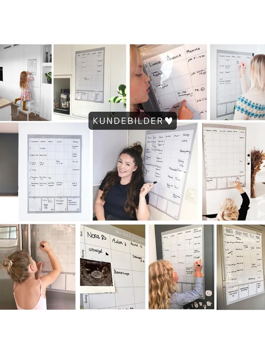 Stor magnetisk ukeplan - Ukeplanlegger for din familie - Sjarmtroll.no