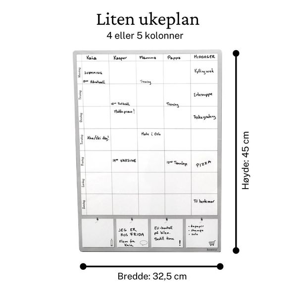 Stor Ukeplan - Få full oversikt i hverdagen. Bestselger! - Sjarmtroll.no
